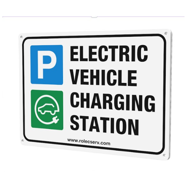 A3 Landscape Aluminium EV Parking Sign