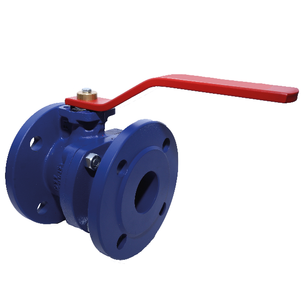65mm ART279 Ductile Iron Ball Valve Red Handle PN16 Flanged Ends